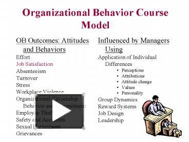 PPT – Organizational Behavior Course Model PowerPoint presentation ...