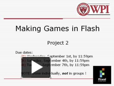 PPT – Making Games in Flash PowerPoint presentation | free to download ...