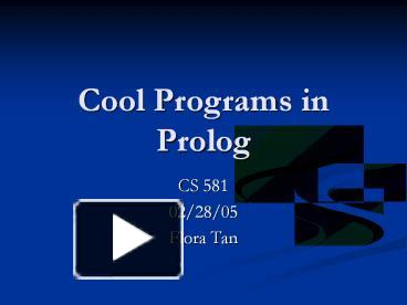 Cool Programs in Prolog presentation | free to download
