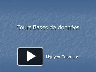 Cours Bases de donn presentation | free to download