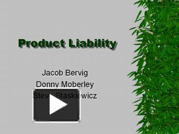PPT – Product Liability PowerPoint presentation | free to download - id ...