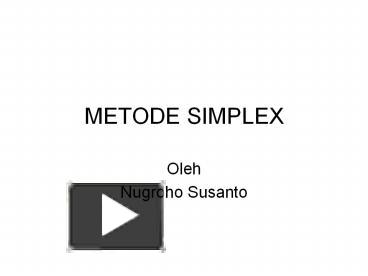 PPT – METODE SIMPLEX PowerPoint presentation | free to download - id ...