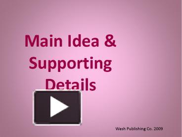 Main Idea presentation | free to download