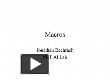 Macros presentation | free to download