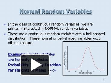 Normal Random Variables presentation | free to download
