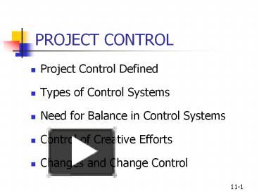 PPT – PROJECT CONTROL PowerPoint presentation | free to download - id ...