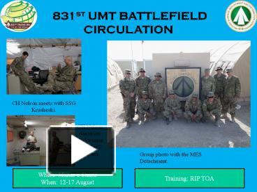 PPT – 831st UMT BATTLEFIELD CIRCULATION PowerPoint presentation | free ...
