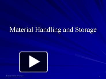 Material Handling and Storage presentation | free to download