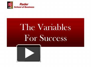 PPT – The Variables For Success PowerPoint presentation | free to view ...