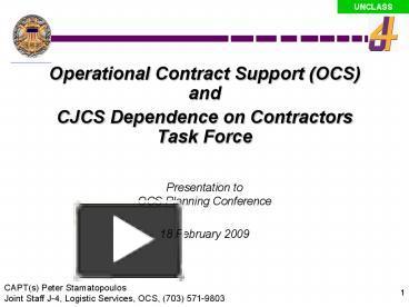 Presentation to OCS Planning Conference presentation | free to view