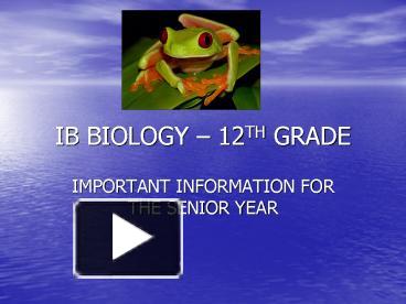 IB BIOLOGY presentation | free to download