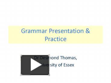 Grammar Presentation presentation | free to view