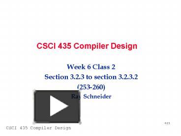 PPT – CSCI 435 Compiler Design PowerPoint presentation | free to view ...