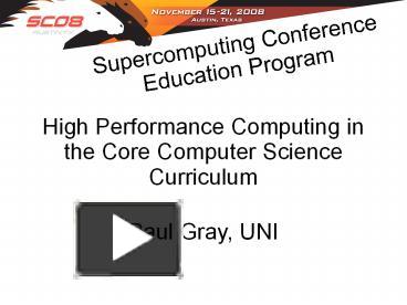 Supercomputing Conference Education Program presentation | free to download