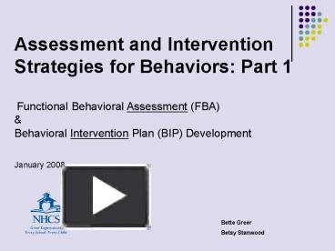 Assessment and Intervention presentation | free to view