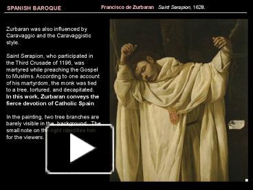 PPT – Francisco de Zurbaran Saint Serapion, 1628. PowerPoint ...