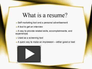 PPT – Self marketing tool and a personal advertisement PowerPoint ...