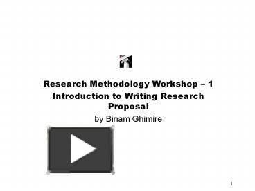 Research Methodology Workshop presentation | free to download