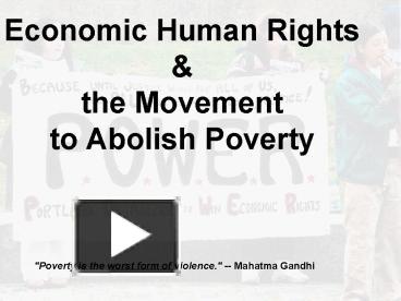 Economic Human Rights presentation | free to view