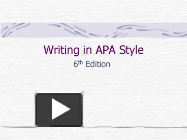 Writing in APA Style presentation | free to download