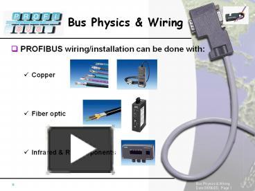 PROFIBUS wiring/installation can be done with: presentation | free to view