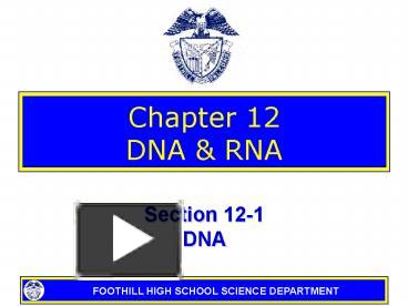 PPT – Chapter 12 DNA PowerPoint presentation | free to view - id ...
