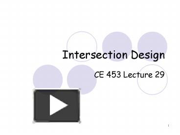 Intersection Design presentation | free to view