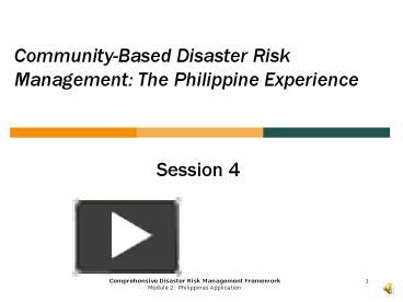 Community-Based Disaster Risk Management: The Philippine Experience ...