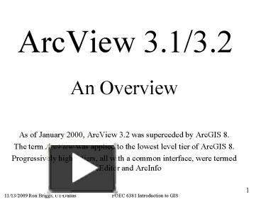 PPT – ArcView 3'13'2 PowerPoint presentation | free to download - id ...
