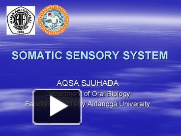 SOMATIC SENSORY SYSTEM presentation | free to download