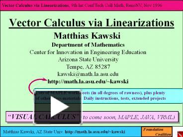 PPT – Vector Calculus via Linearizations PowerPoint presentation | free ...