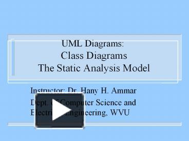 PPT – UML Diagrams: Class Diagrams The Static Analysis Model PowerPoint ...