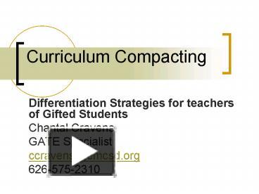 Curriculum Compacting presentation | free to view