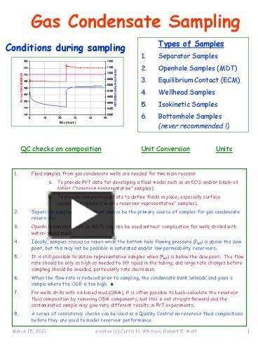 Gas Condensate Sampling presentation | free to download