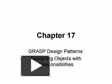GRASP Design Patterns: presentation | free to view