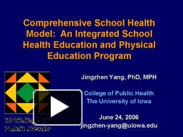 Comprehensive School Health Model: An Integrated School Health ...