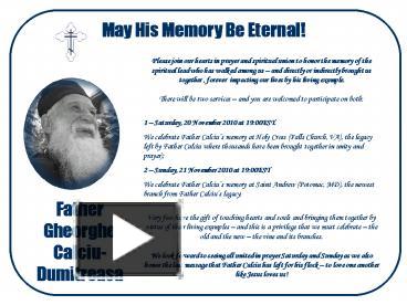 PPT – May His Memory Be Eternal! PowerPoint presentation | free to ...