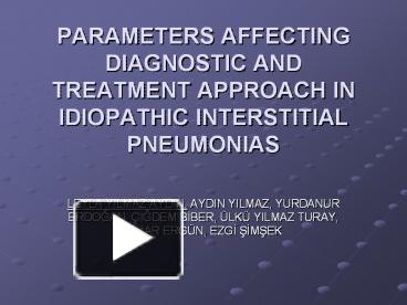 PPT – PARAMETERS AFFECTING DIAGNOSTIC AND TREATMENT APPROACH IN ...