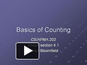 PPT – Basics of Counting PowerPoint presentation | free to download ...