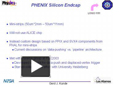 PPT – PHENIX Silicon Endcap PowerPoint presentation | free to download ...