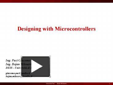 Designing with Microcontrollers presentation | free to view