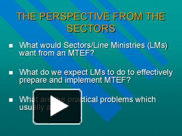 PPT – THE PERSPECTIVE FROM THE SECTORS PowerPoint presentation | free ...