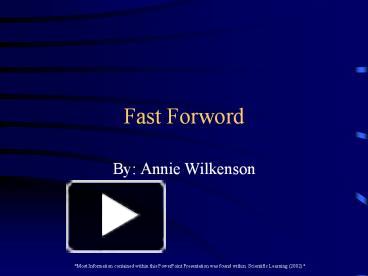PPT – Fast Forword PowerPoint presentation | free to download - id ...