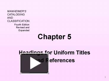 PPT – Headings for Uniform Titles PowerPoint presentation | free to ...
