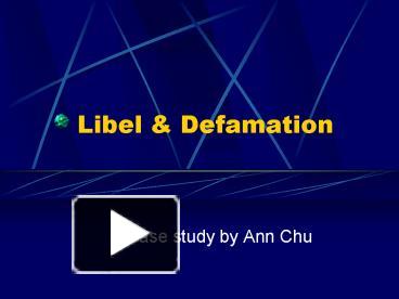 PPT – Libel PowerPoint presentation | free to view - id: 549eb-NmFhN