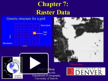 Chapter 7: Raster Data presentation | free to view