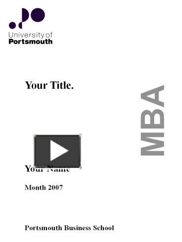 PPT – MBA PowerPoint presentation | free to download - id: 54ba20-MmM1Z