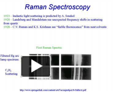 Raman Spectroscopy presentation | free to view