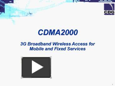 CDMA2000 presentation | free to view