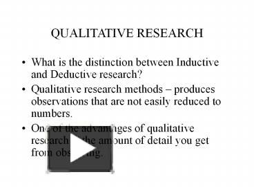 QUALITATIVE RESEARCH presentation | free to download